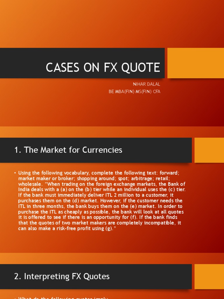FX QUOTE Numericals | PDF