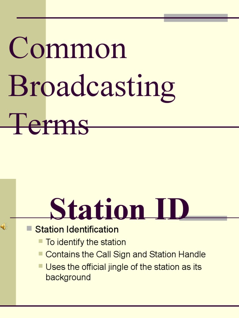 Common Broadcasting Terms | PDF | Information And Communications ...