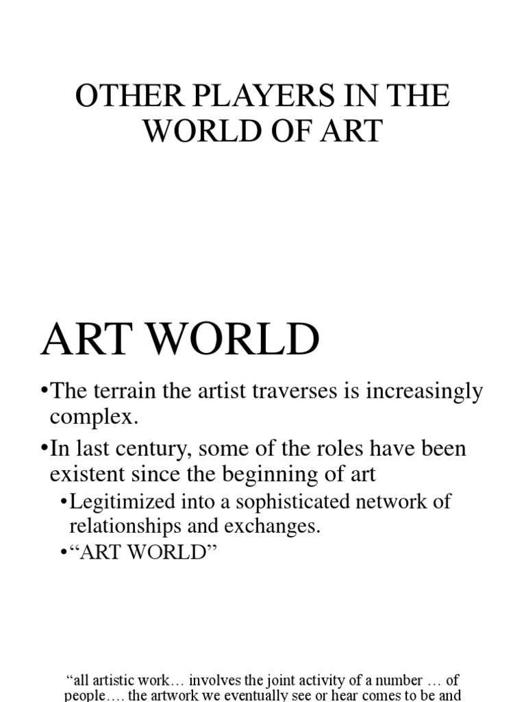 Other Players in The World of Art | PDF | Curator | Aesthetics
