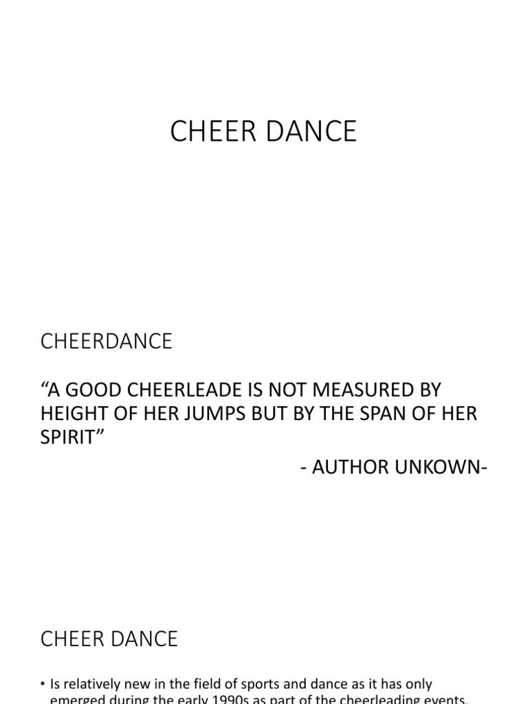 History and Definition of Cheerdance | PDF | Cheerleading | Team Sports
