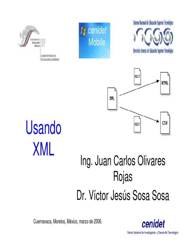 Usandoxml PDF | PDF | Xml | Formatos de serialización de datos