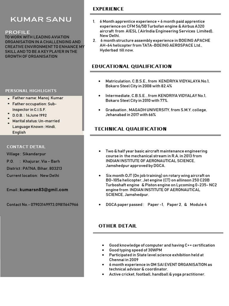 Kumar Sanu CV PDF | PDF | Transport | Vehicles