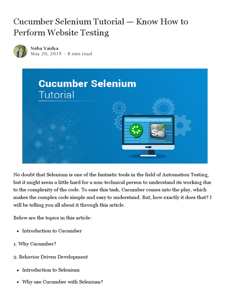 17 Cucumber Selenium Tutorial - Know How To Perform Website Testing ...
