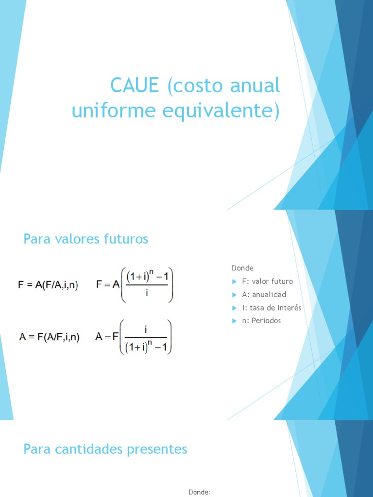 CAUE (Costo Anual Uniforme Equivalente) | PDF | Economias | Business