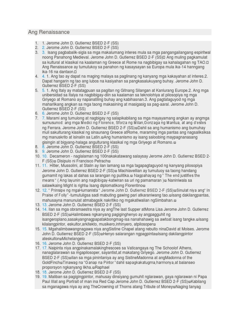Ang Renaissance | PDF