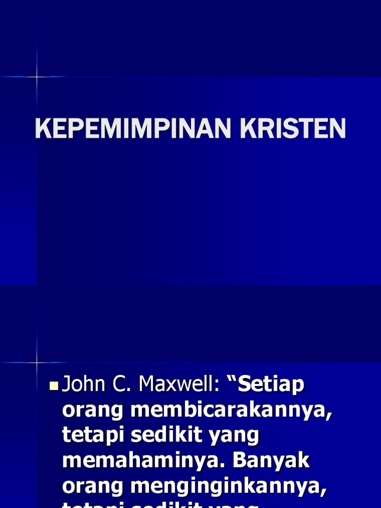 7, Kepemimpinan Rohani | PDF