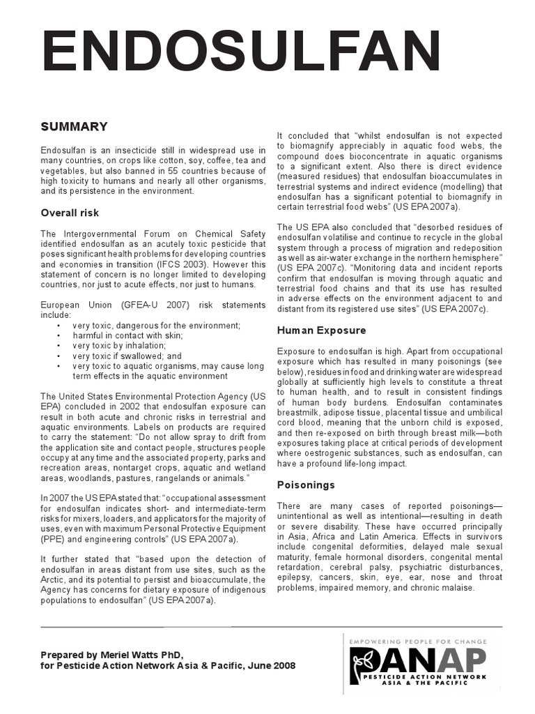 Endosulfan | PDF | Estrogen | Toxicity