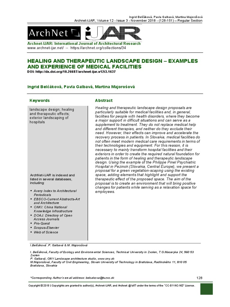 Healing and Therapeutic Landscape Designs | PDF | Spa | Hospital