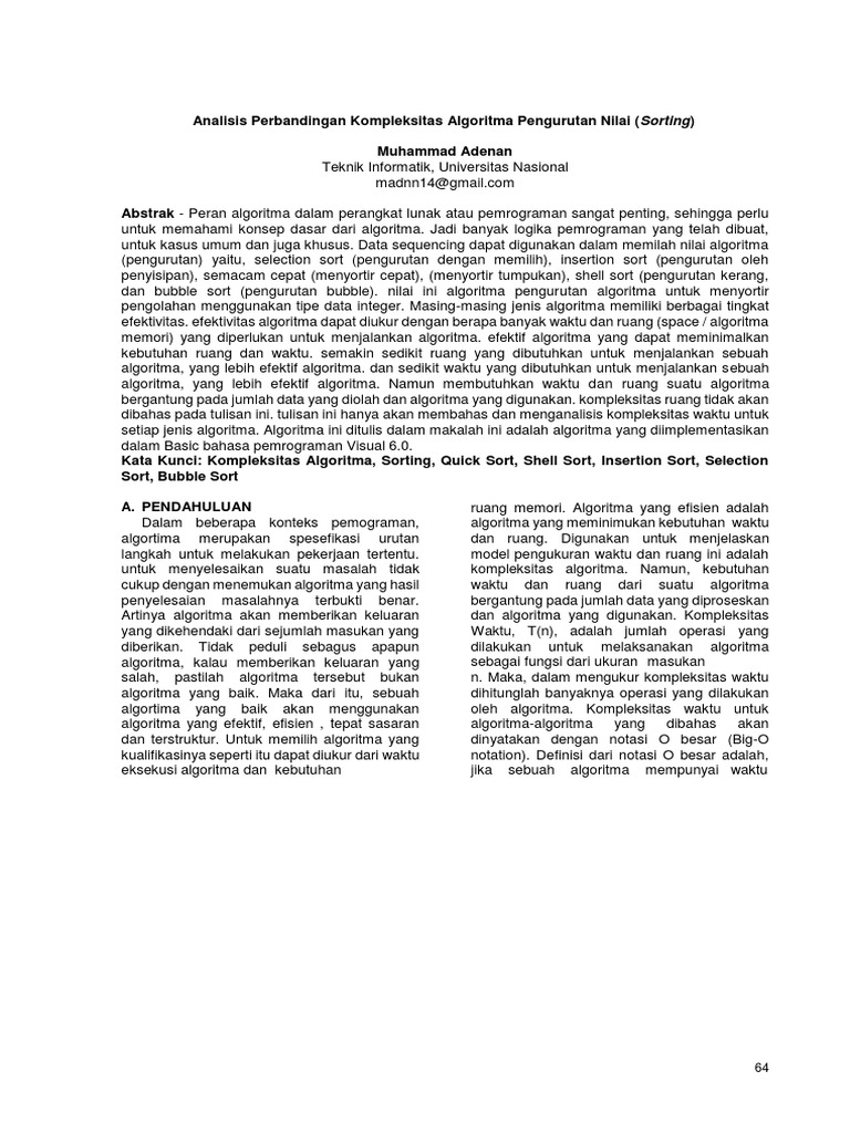 Adenan-Kompleksitas Algoritma-UAS | PDF