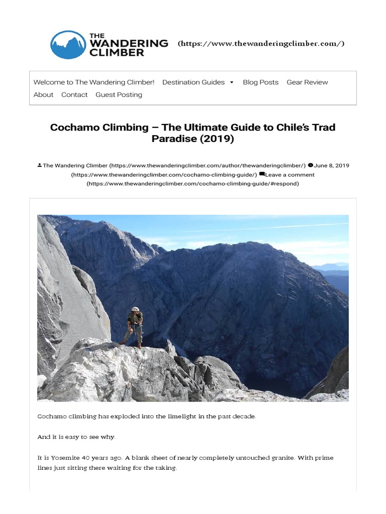 Cochamo Climbing - Chile's Trad Paradise PDF | PDF | Rock Climbing ...