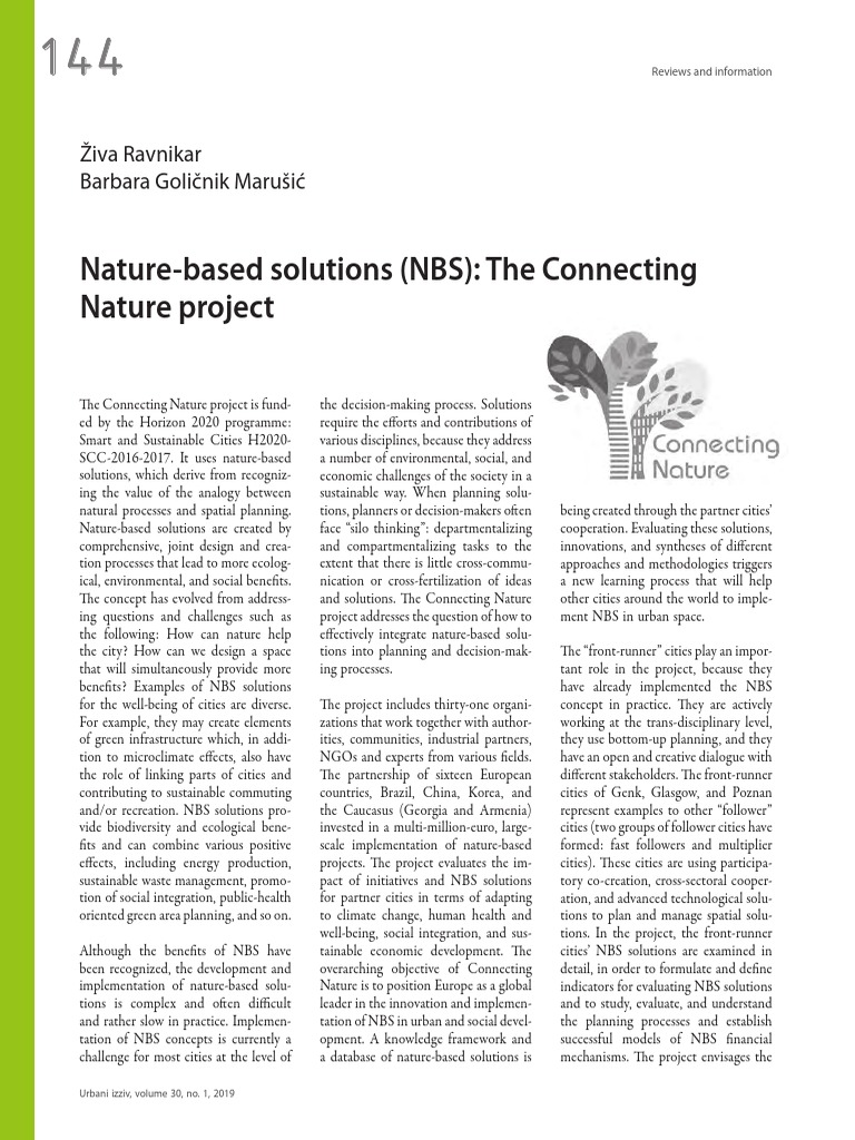 Nature-Based Solutions (NBS) - The Connecting Nature Project | PDF ...
