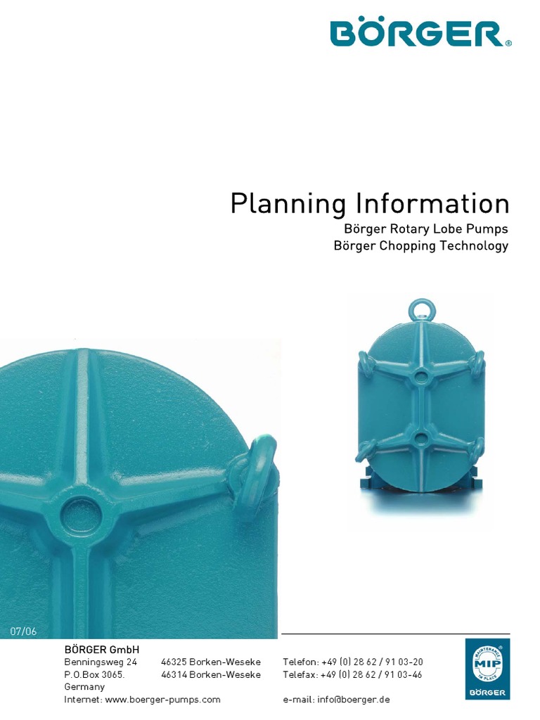 Boerger Rotary Lobe Pump PDF | PDF | Bearing (Mechanical) | Pump