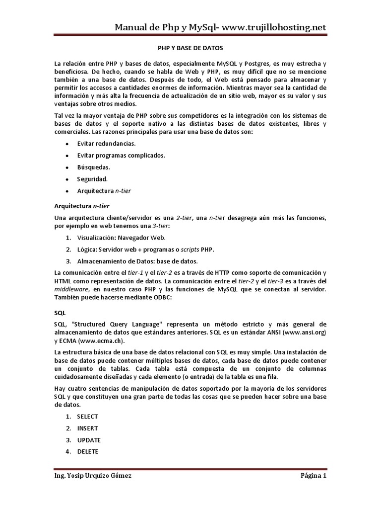 02 - Manual de MySql | PDF | SQL | Php