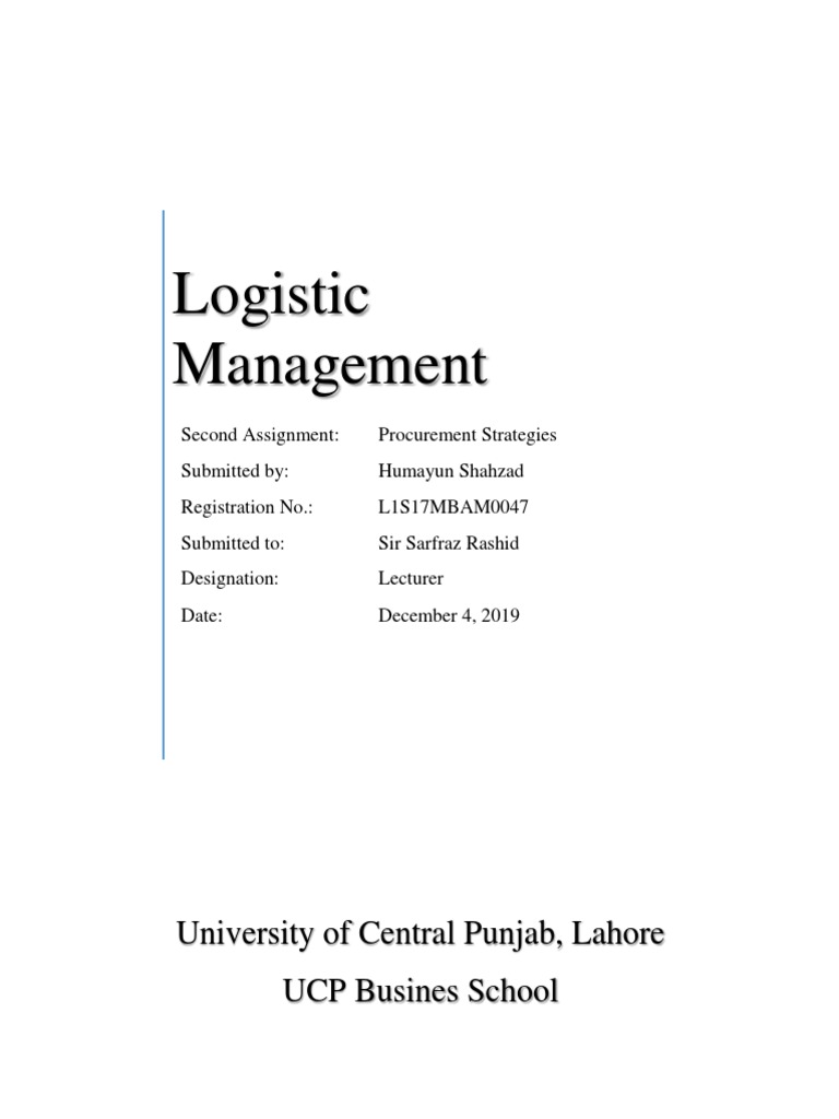 Logistics-2nd Assignment | PDF | Walmart | Retail