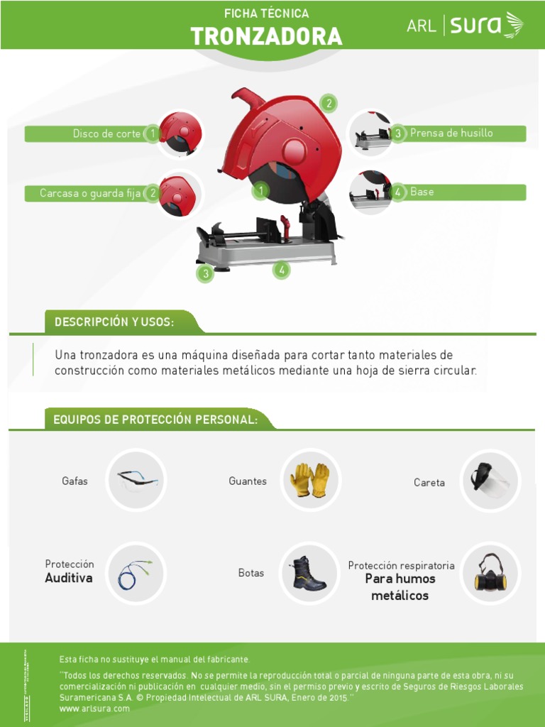 FICHA TECNICA TRONZADORA | Herramientas