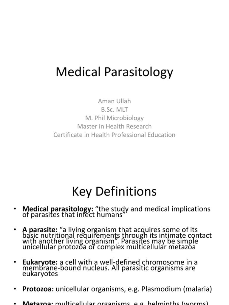 Introduction To Medical Parasitology | PDF | Parasitism | Protozoa