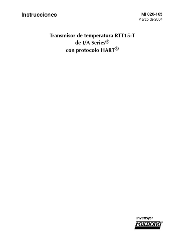 MI RTT15 Mi - 020-463 - A - Spanish | PDF | Transmisor | Tornillo