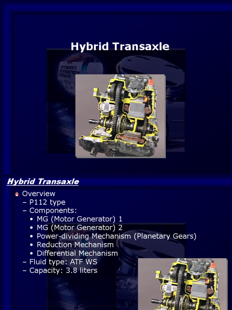 P112 Type Hybrid Transaxle Overview | PDF | Hybrid Vehicle | Engines