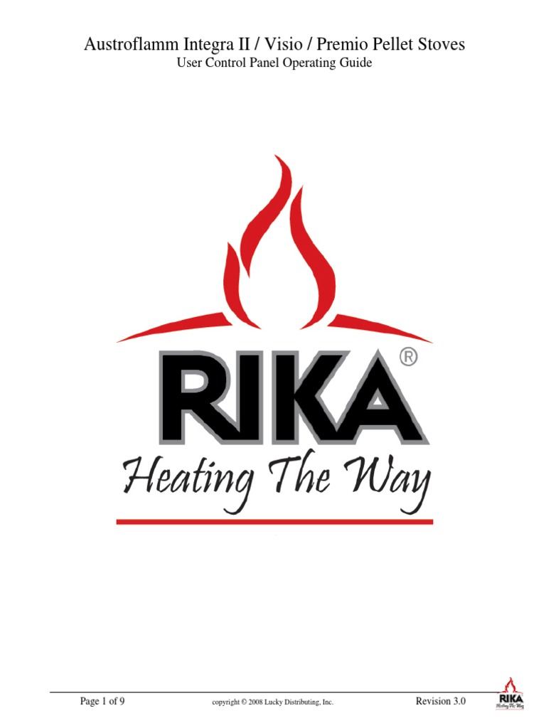 Rika / AustroFlamm User Control Panel Operating Guide | PDF | Stove ...