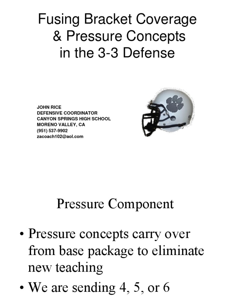 33 Defense - Bracket Coverage - Pressure Concepts | PDF | American ...