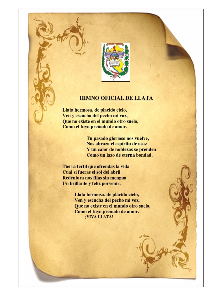 Himno Oficial de Llata | PDF | Arte | Religión y espiritualidad