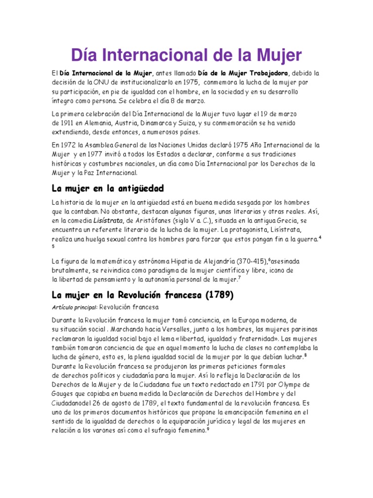 Día Internacional de La Mujer | PDF | Ideologías sociales | Mujer