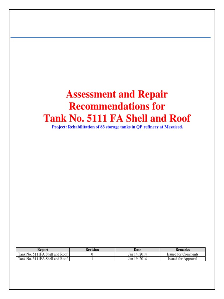 5111FA-Assessment Report-Shell & Roof Rev.1 | PDF | Welding | Construction