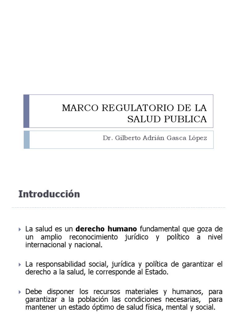 Marco Regulatorio de La Salud Publica | PDF | Sistema de salud ...