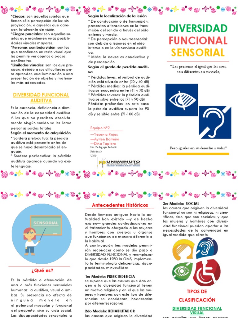 Folleto Diversidad Funcional Sensorial | PDF | Percepción visual | Sistema nervioso