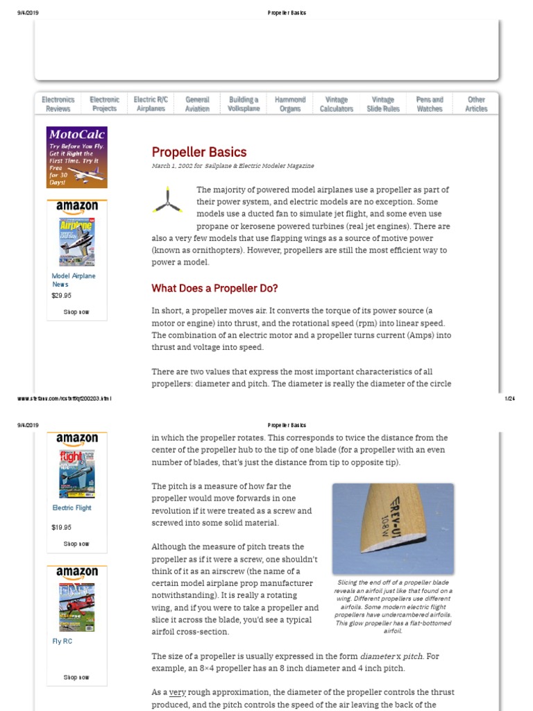 Propeller Basics | PDF | Wing | Thrust