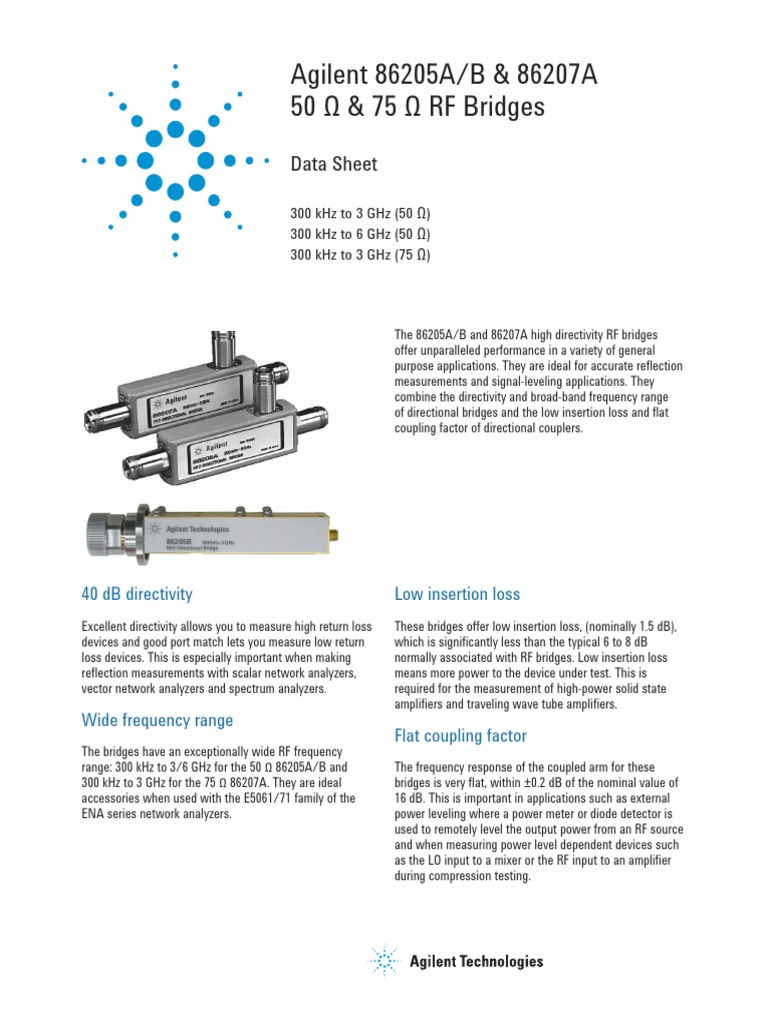 Agilent 86205A-B and 86207A | PDF | Amplifier | Hertz