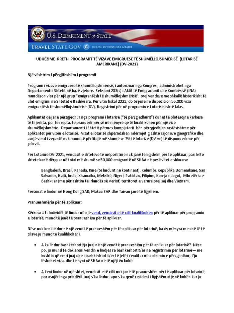 DV 2021 Instructions ALB | PDF