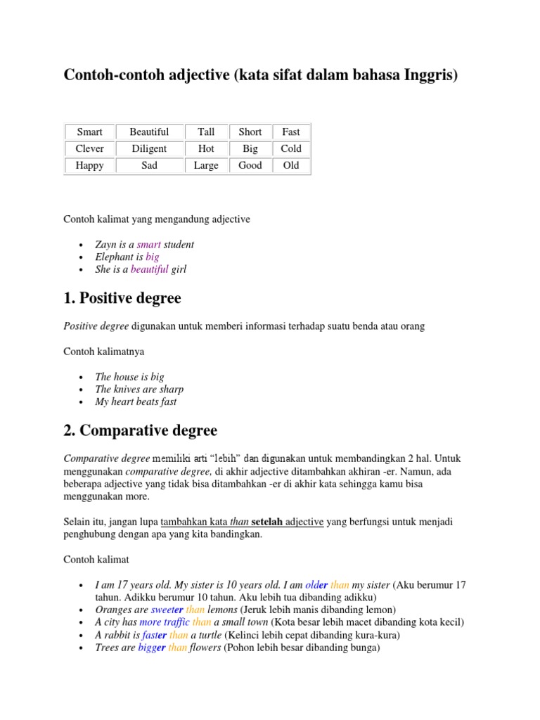 Adjective Degree | PDF