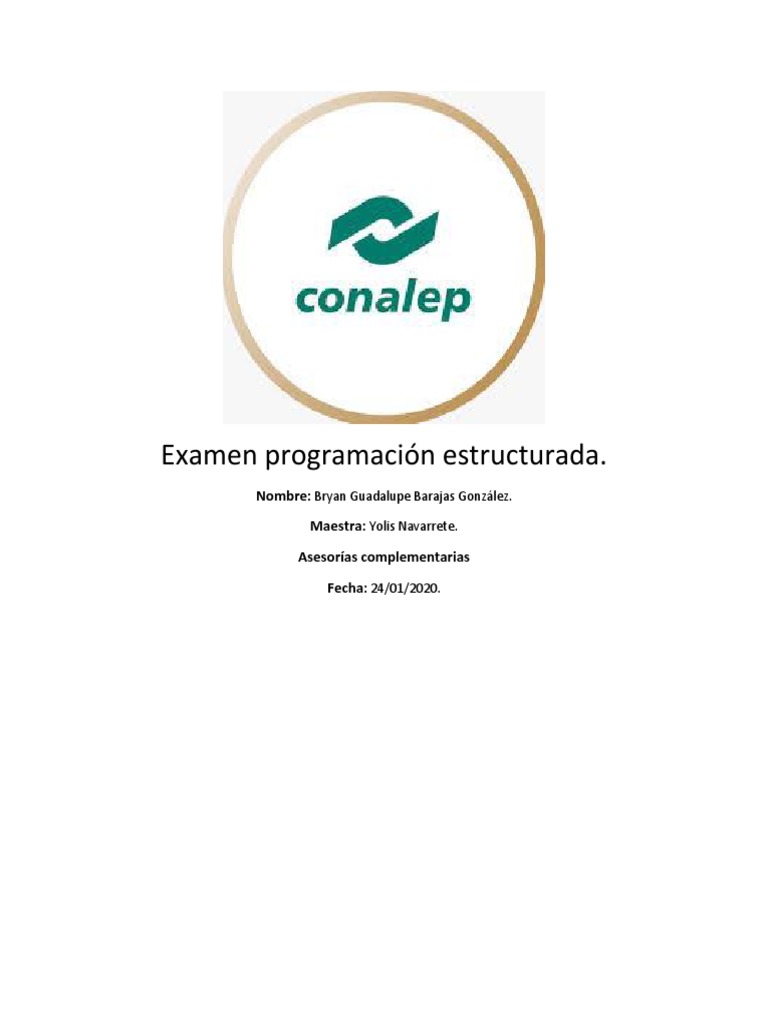 Examen de Programación Estructurada | PDF