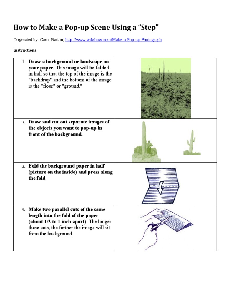 Step Pop-Up Scene | PDF | Games & Activities | Art