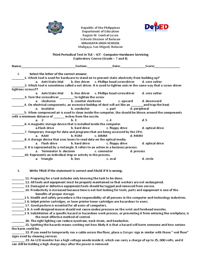 Chs Periodical Test | PDF | Computer Data Storage | Occupational Safety ...