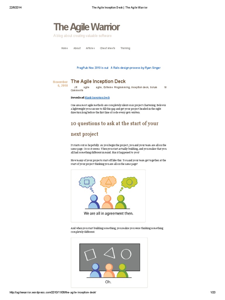 The Agile Inception Deck - The Agile Warrior | PDF | Agile Software ...
