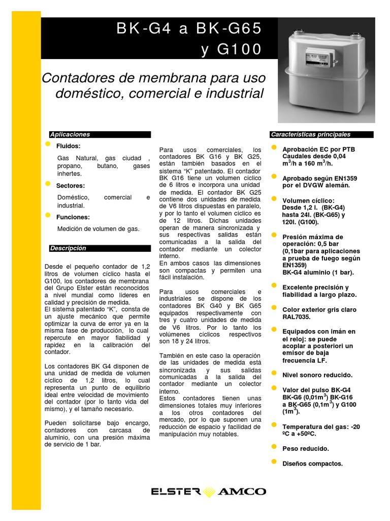 Elster Amco | PDF | Volumen | Gases