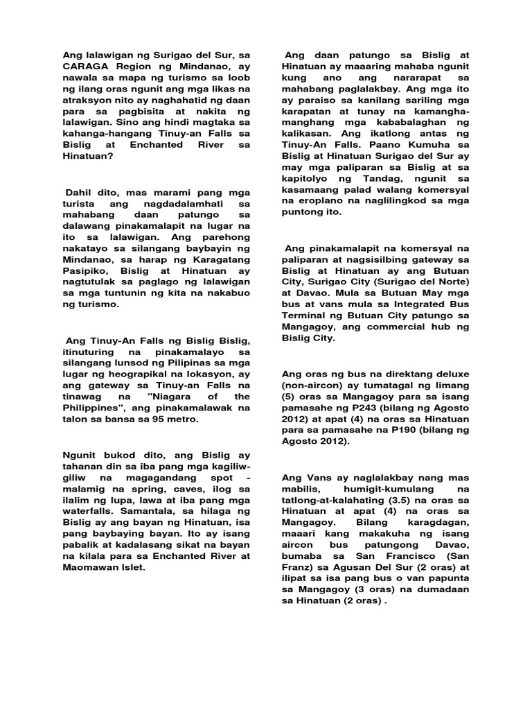 Ang Lalawigan NG Surigao Del Sur | PDF