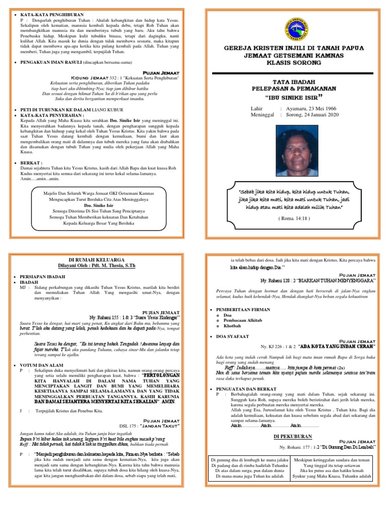 Tata Ibadah Pelepasan Dan Pemakaman | PDF