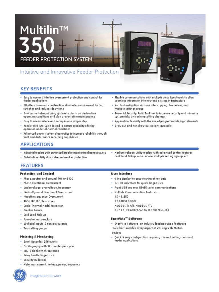 Multilin 350 Fider Protection System PDF | PDF | Relay | Scada