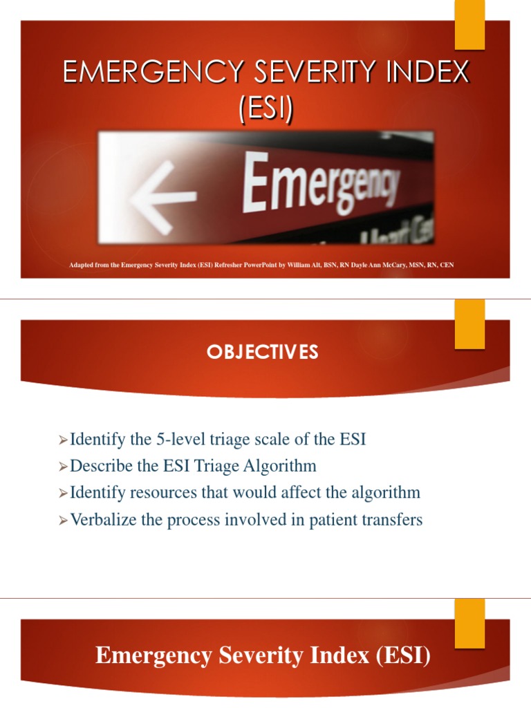 Understanding the Emergency Severity Index | PDF | Medical Specialties ...