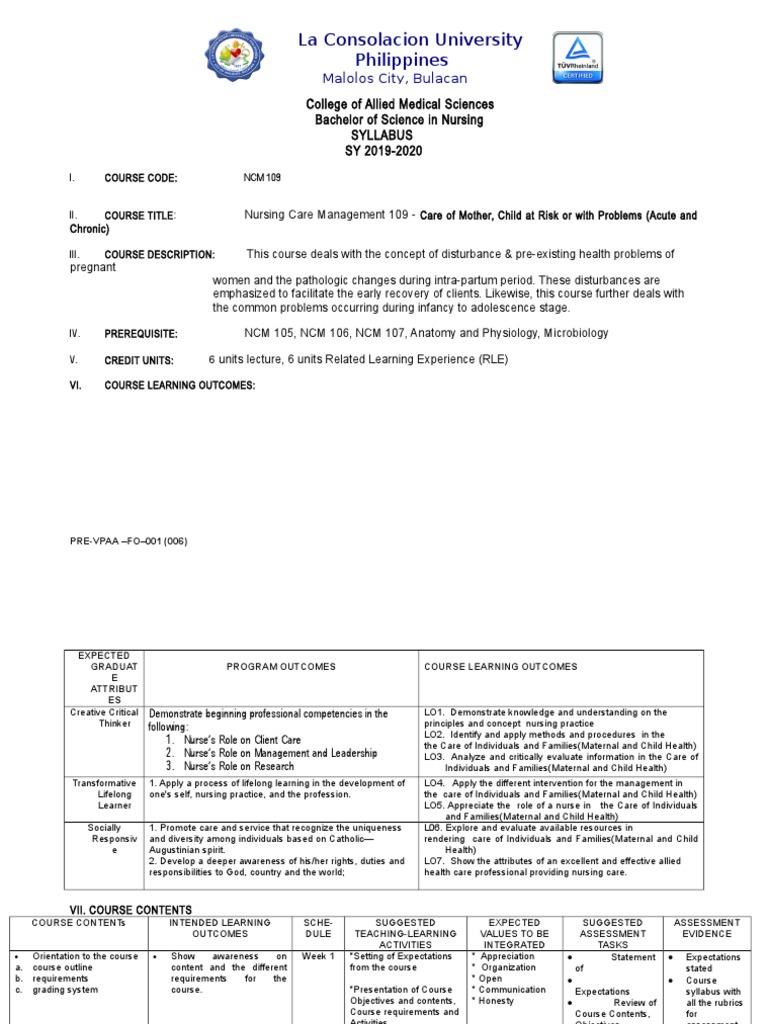 Ncm 102 Pdf Childbirth Health Care