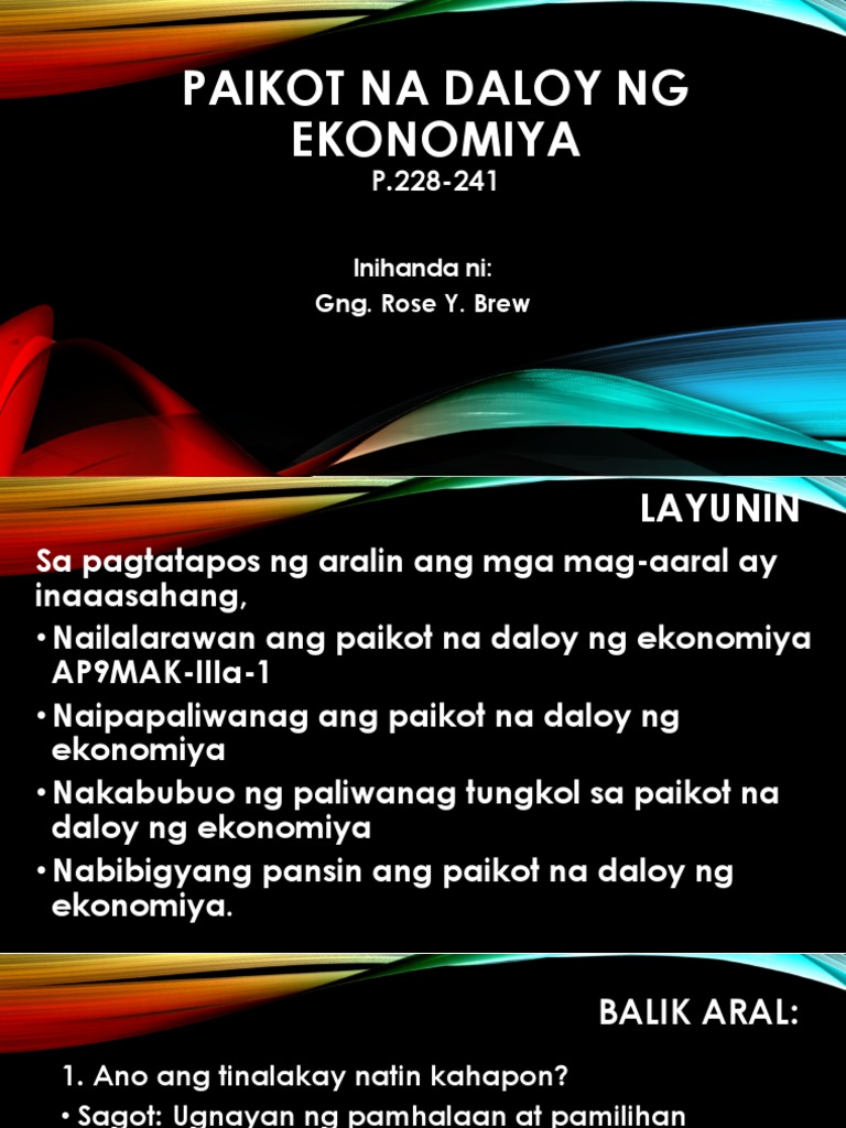 Paikot Na Daloy NG Ekonomiya | PDF