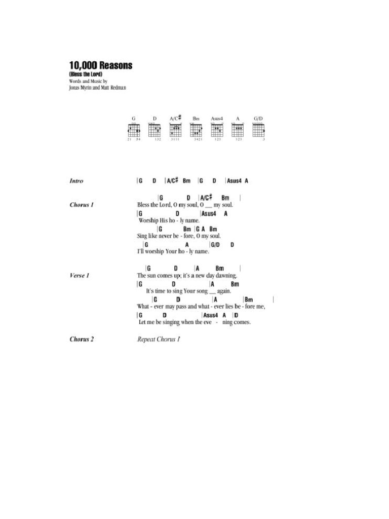 Diez Mil Razones - Guitarra Acordes | PDF