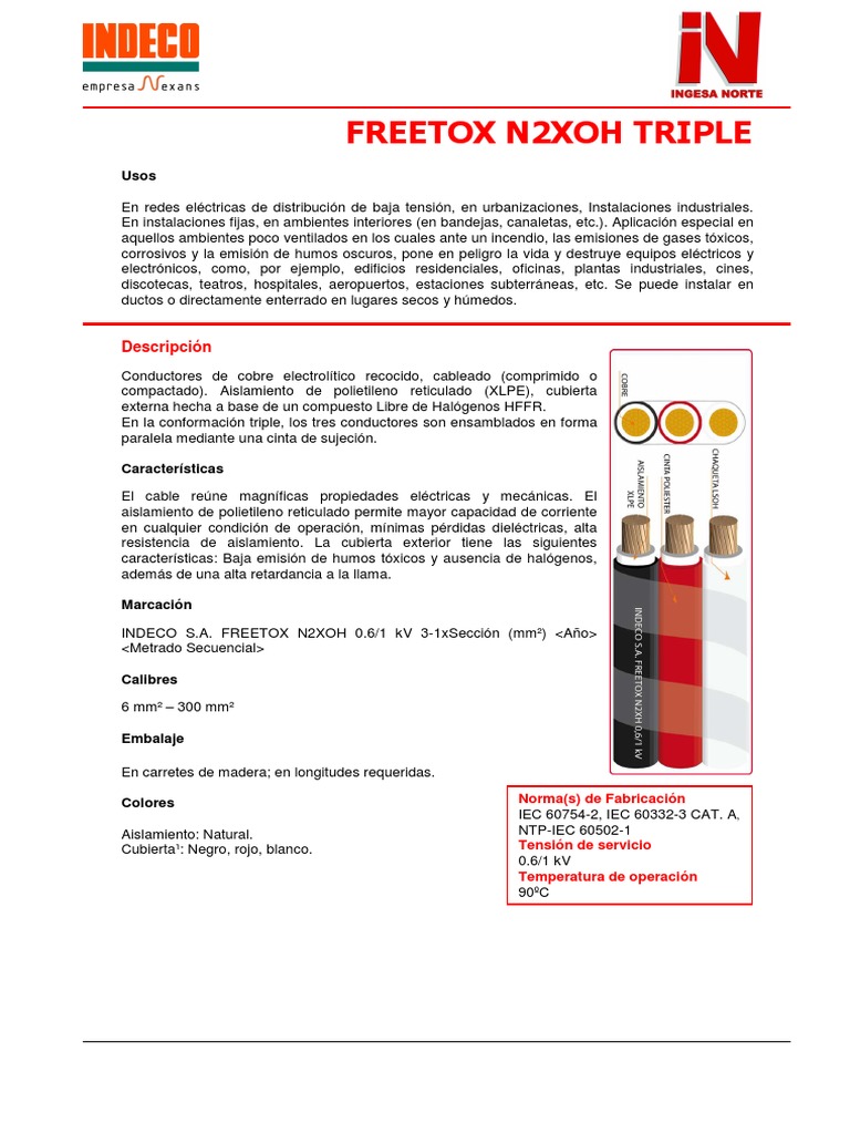 Nx2oh Tripolar Indeco PDF | PDF | Cobre | Cantidad