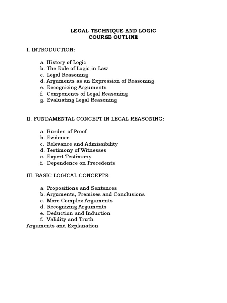 Legal Logic Syllabus PDF | PDF