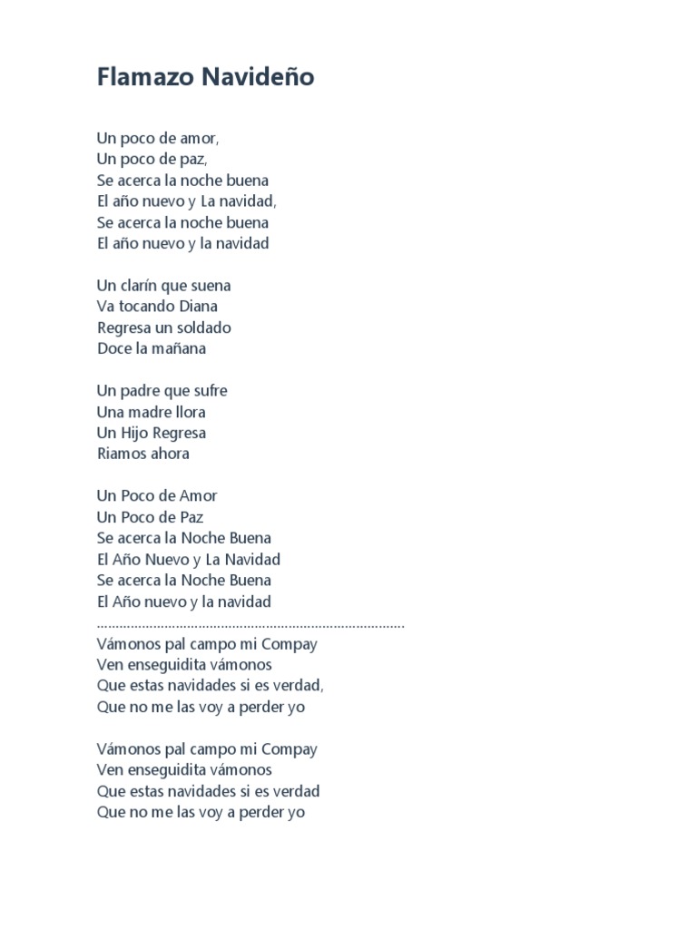 Flamazo Navideño Letra Los Flamers | PDF | Nochebuena | Navidad
