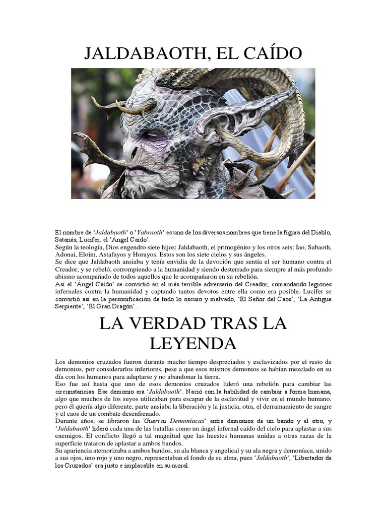 JALDABAOTH | PDF | Demonios | Satán