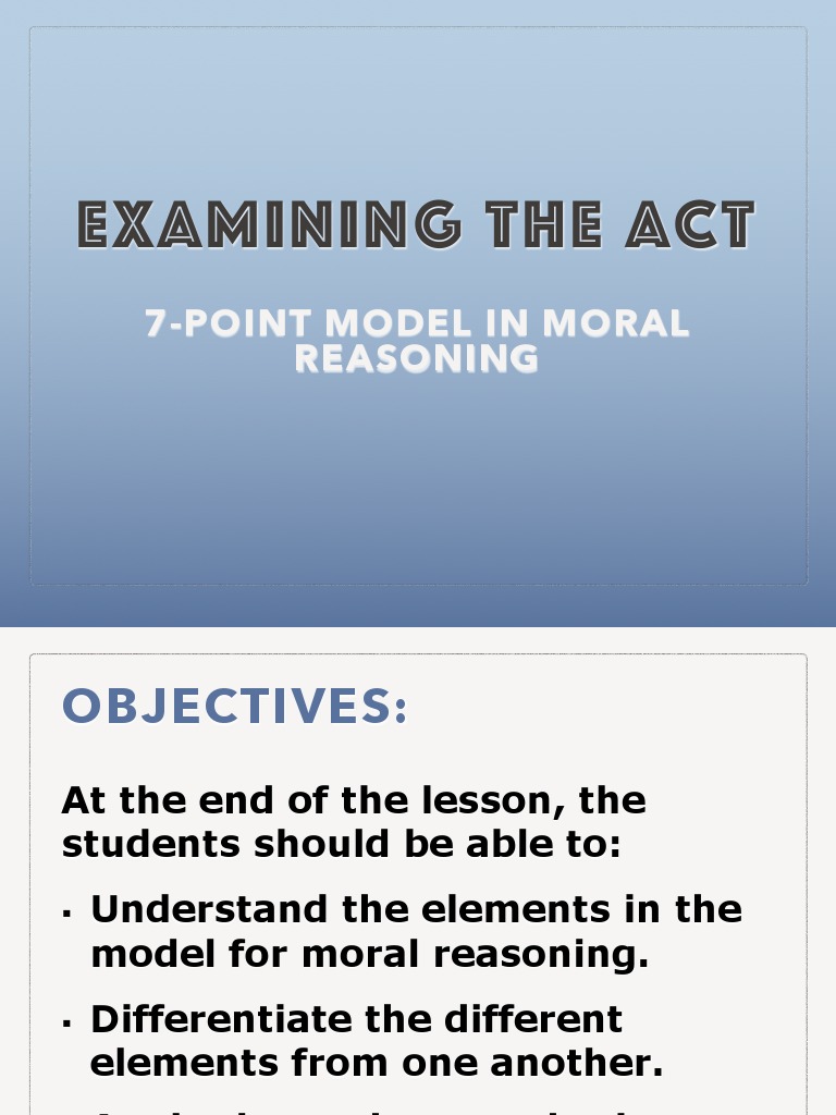 Application On The 7 Step Moral Reasoning PDF | PDF | Decision Making ...